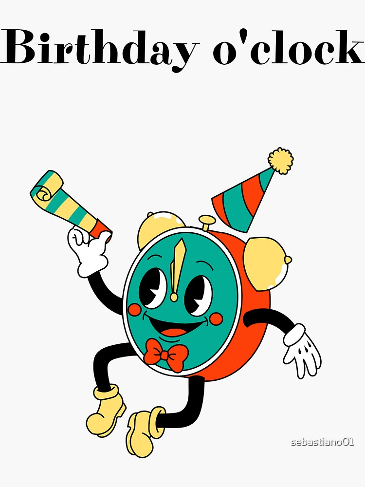 "Birthday o'clock" Sticker by sebastiano01 | Redbubble
