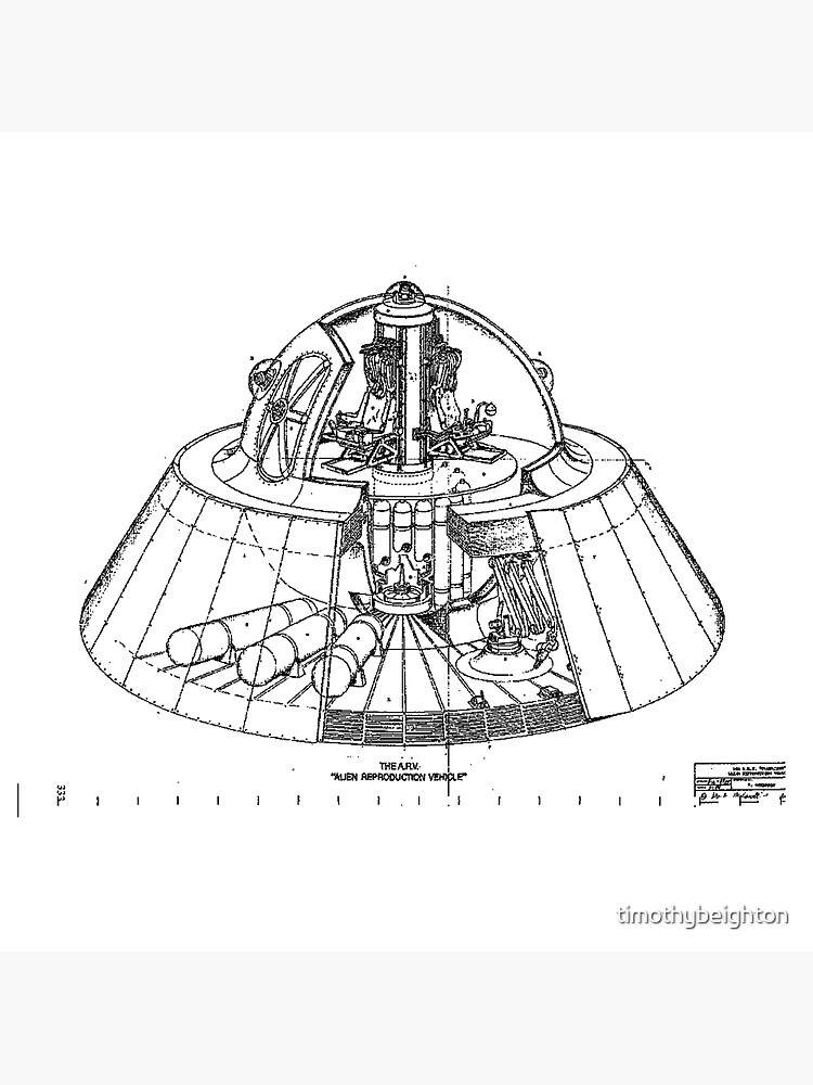 "Mid- '60's 'Alien Reproduction Vehicle' Diagram." Sticker for Sale by ...
