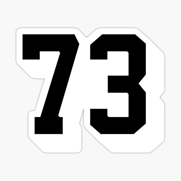 "Jersey Number 73 black" Sticker by jiromie | Redbubble