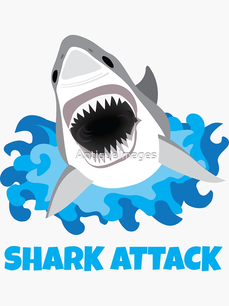 "Shark Attack" Sticker for Sale by AntiqueImages | Redbubble