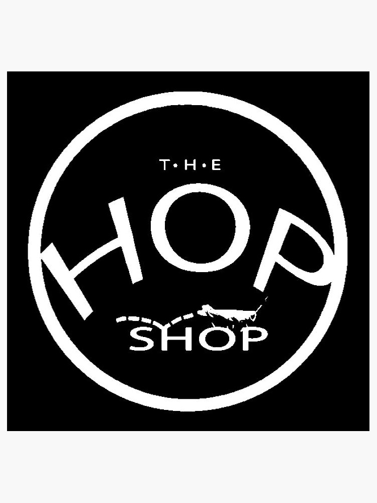 "Black and White Hop Shop Logo" Sticker by GDSHopShop | Redbubble