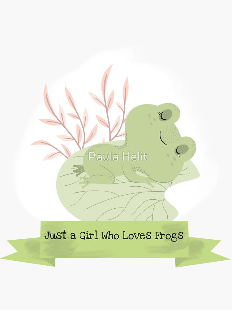 "Just A Girl Who Loves Frogs Cute Kawaii Frog" Sticker by paulahelit ...