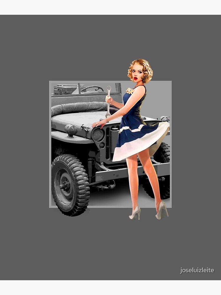 "Pin-up Girls Willys MB WW2 Retro Vintage" Art Print for Sale by ...