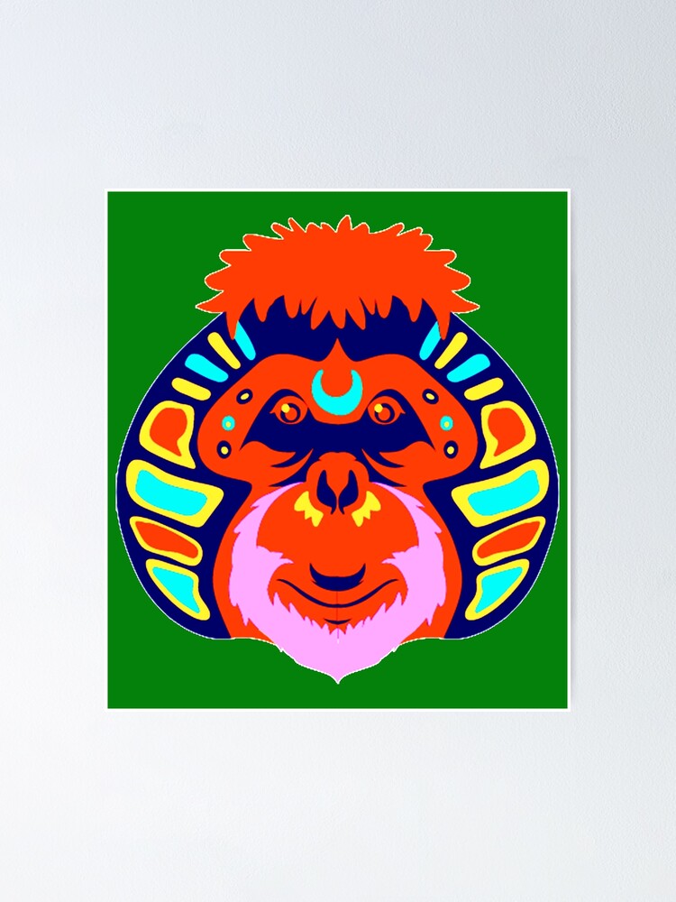 "monkey with moon on forehead" Poster for Sale by paca-art | Redbubble