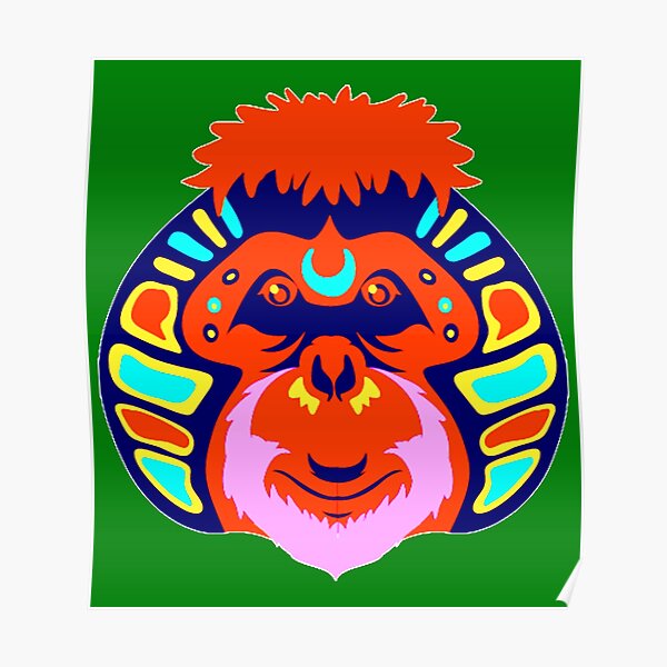 "monkey with moon on forehead" Poster for Sale by paca-art | Redbubble