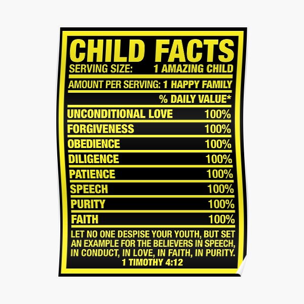 "CHILD FACTS" Poster for Sale by plushism | Redbubble