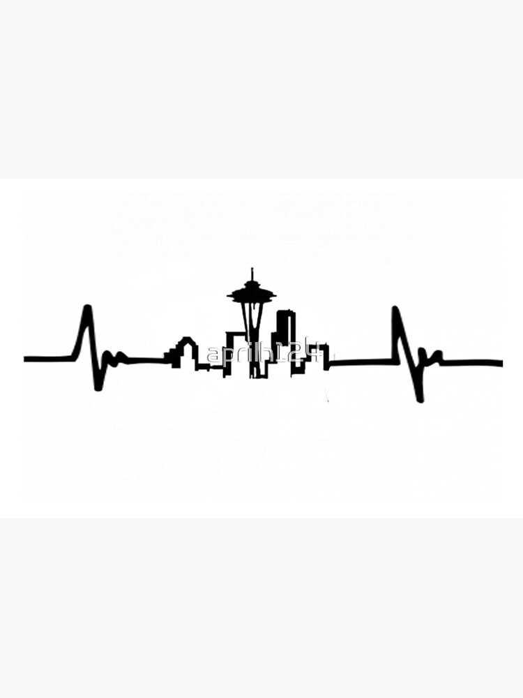 "HEART BEAT AND SEATTLE SKYLINE" Art Print by aprilh124 | Redbubble