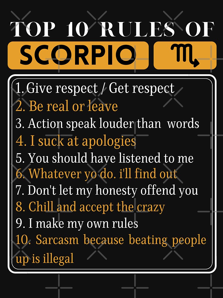 "Top 10 rules of Scorpio, Funny Scorpio Facts, Zodiac Astrological Sign ...