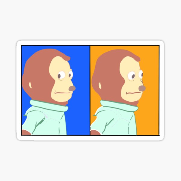 "awkward look monkey puppet " Sticker by conradxbswatson | Redbubble