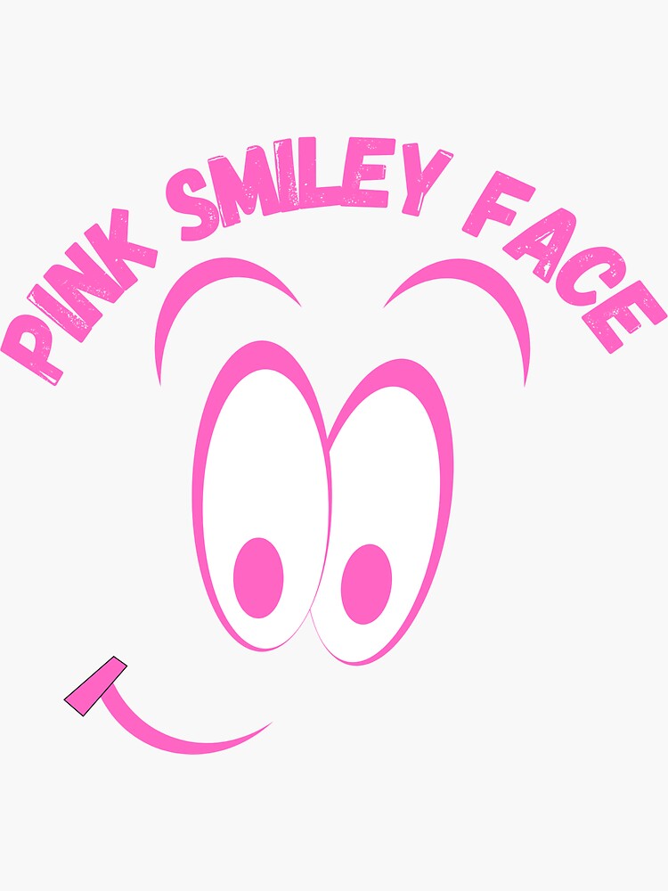 "Pink Smiley Face " Sticker by ZACDIA | Redbubble