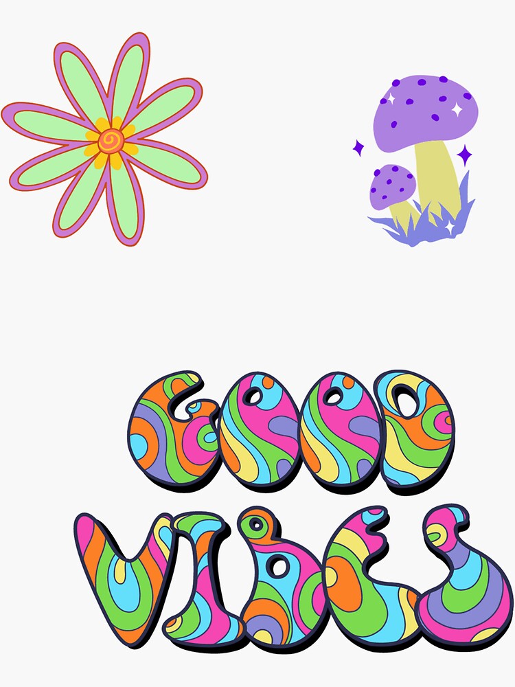 "Trippy psychedelic good vibes" Sticker for Sale by unfiltered1 | Redbubble