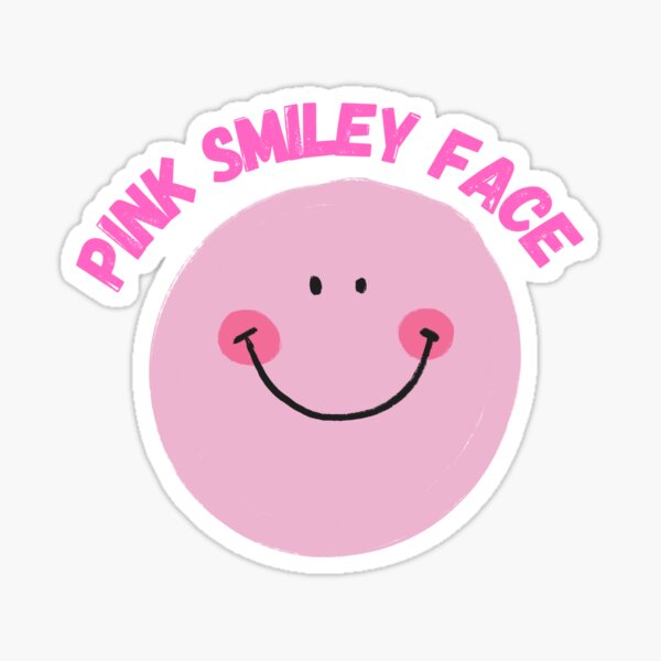 "Pink Smiley Face " Sticker by ZACDIA | Redbubble