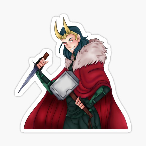 "king loki" Sticker by Isaya-neko | Redbubble