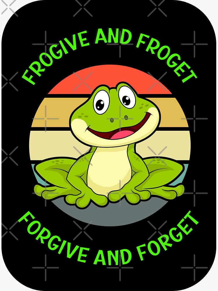"Funny Frog Pun - Frogive and Froget " Sticker by Einstein12345 | Redbubble