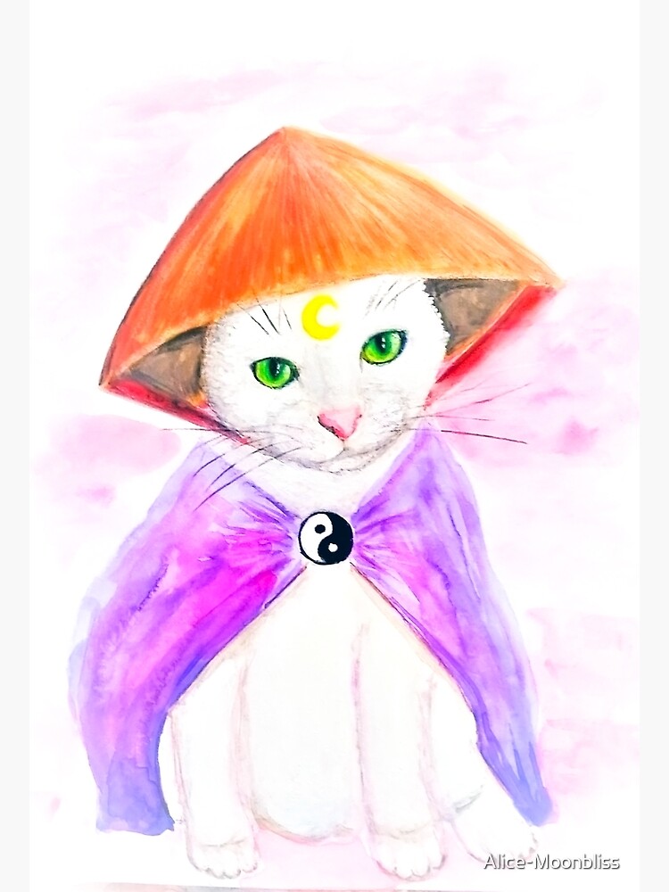 "Asian white magic cat" Poster by Alice-Moonbliss | Redbubble