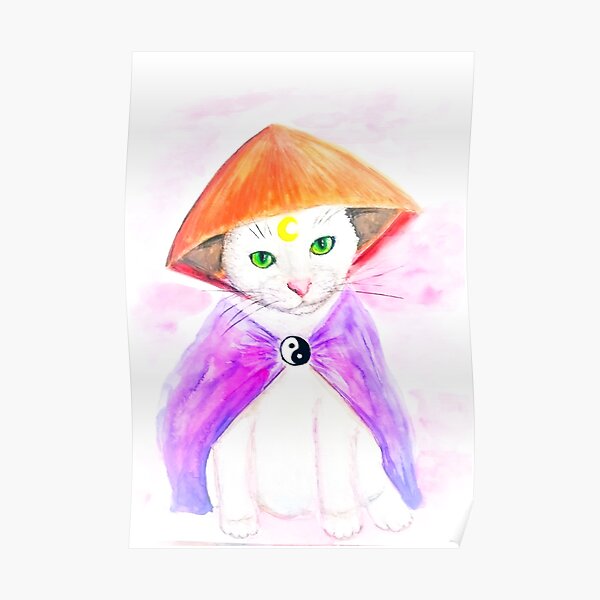 "Asian white magic cat" Poster by Alice-Moonbliss | Redbubble