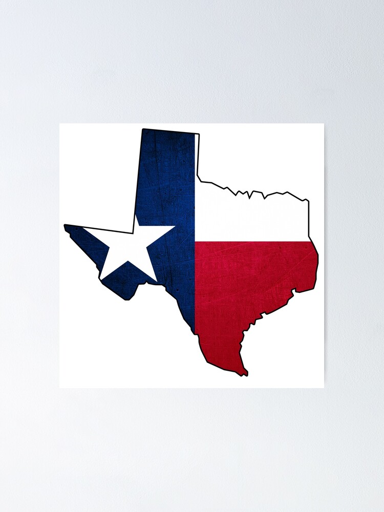 "Texas Map Flag" Poster for Sale by BeccaDaniels | Redbubble
