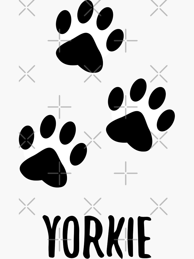 "Yorkie Paw Print Seal" Sticker by chanzds | Redbubble