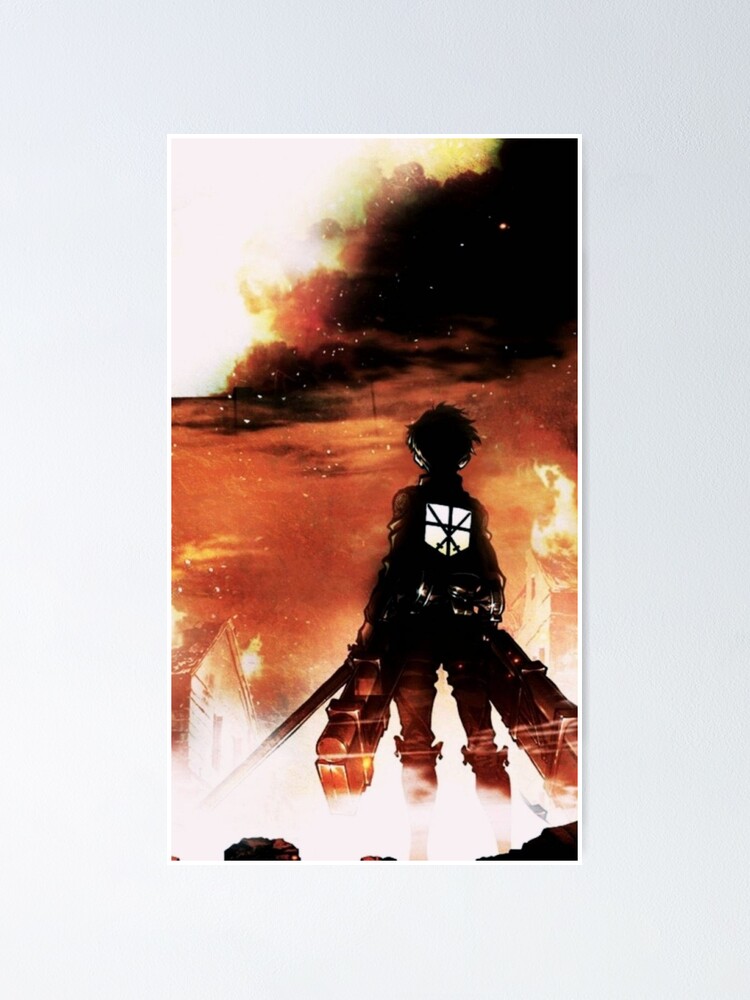 "Attack On Titan Eren Jaeger Yeager Digital Art" Poster for Sale by ...