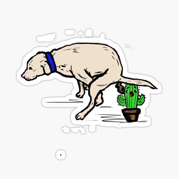 "Dog pooping" Sticker by Kriskrossarts | Redbubble