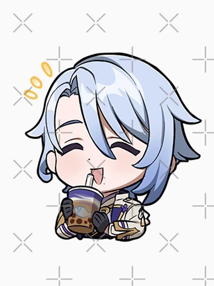 "Kamisato Ayato Genshin Impact Boba Bubble Tea Meme Chibi Graphic" T ...