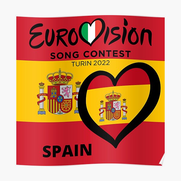 Póster «Eurovision Song Contest 2022. SPAIN. Bandera de España con ...