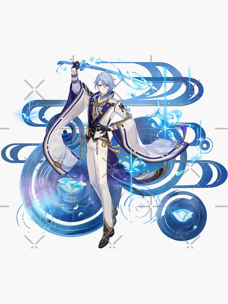 Sticker « Kamisato Ayato Genshin Impact Boba Bubble Tea Banner Burst ...