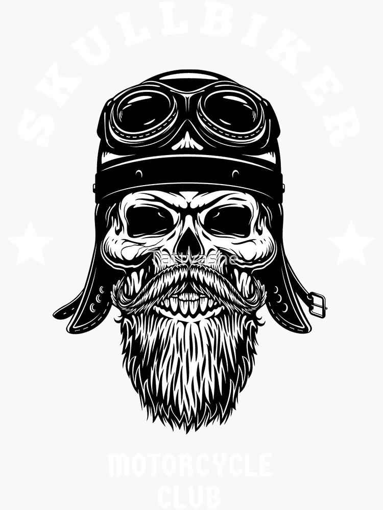 "Skull Biker" Sticker by Tattvashe | Redbubble