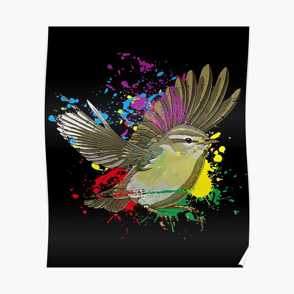 "Splash Flying Bird Warbler" Poster for Sale by alwe-designs | Redbubble