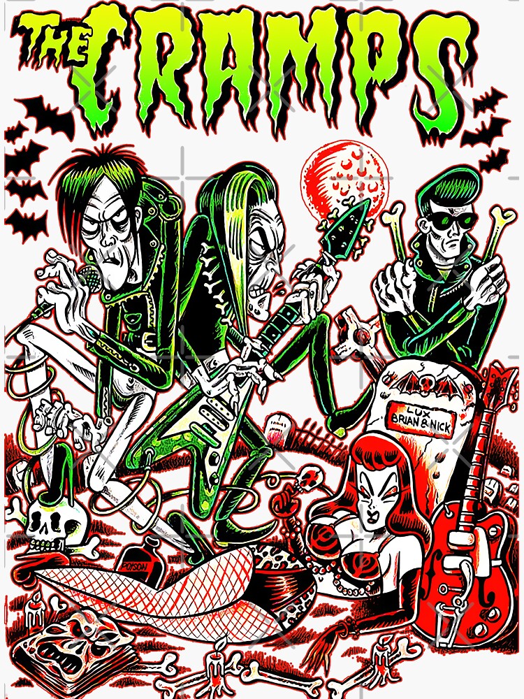 "Psychobilly" Sticker by NostalgiaAttic | Redbubble