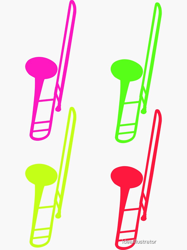 "NEON Trombone Heartbeat" Sticker by IdeaIllustrator | Redbubble