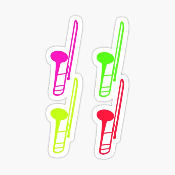 "NEON Trombone Heartbeat" Sticker by IdeaIllustrator | Redbubble