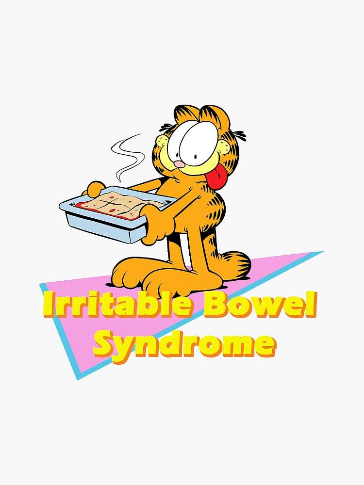 "Garfield Irritable Bowel Syndrome Meme Graphic T-shirt" Sticker for ...