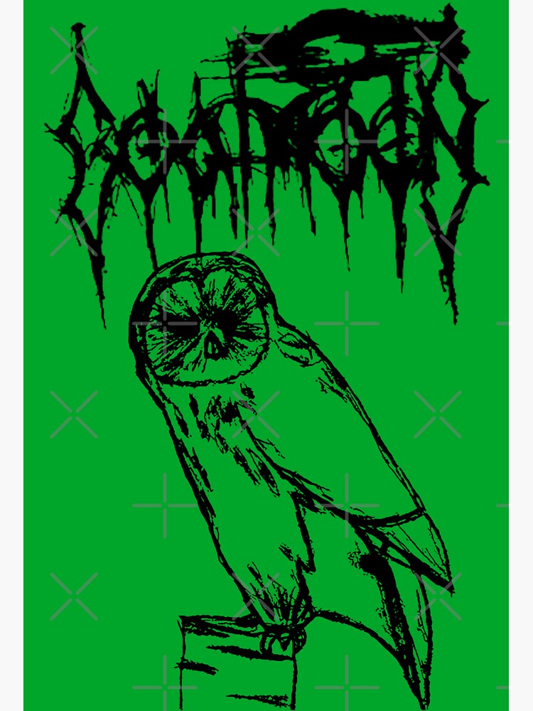 "Goatmoon Owl | Black Metal" Sticker by DerWald | Redbubble