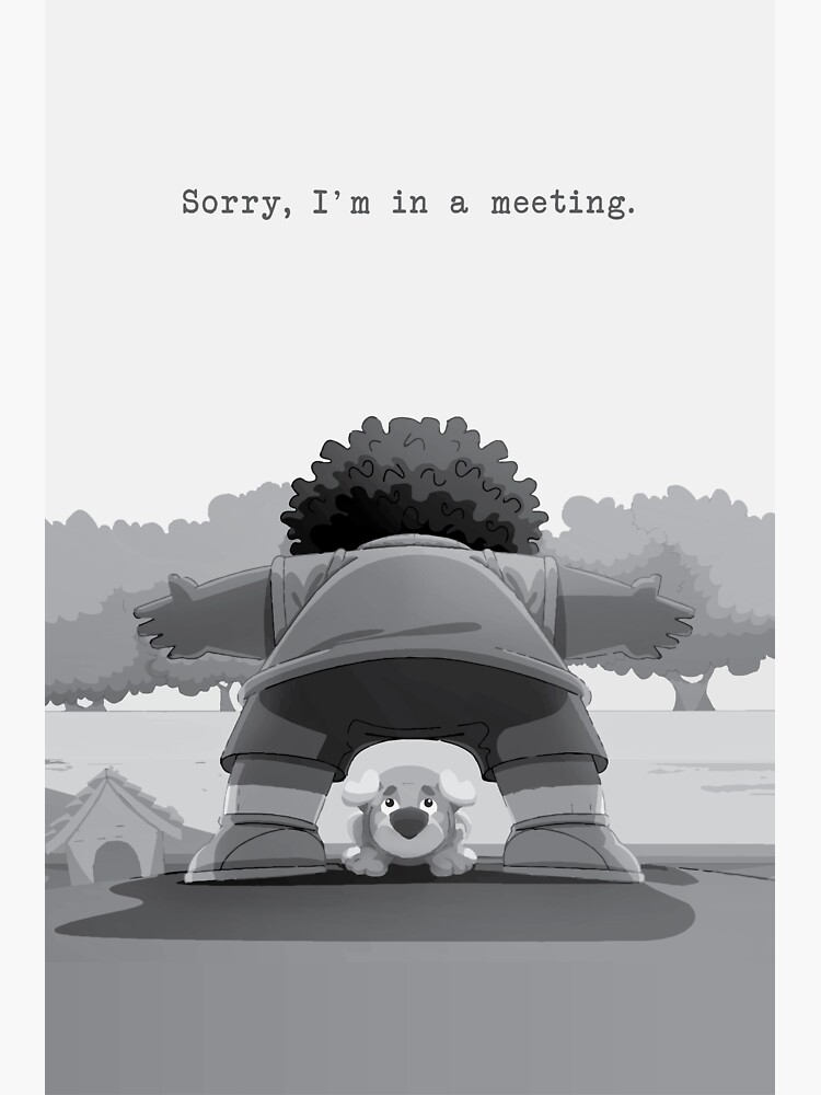 "Sorry, I'm in a meeting." Sticker by ColorBoxes | Redbubble