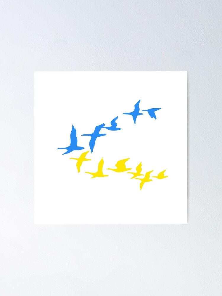 "Blue and yellow ukrainian birds" Poster for Sale by fowons | Redbubble