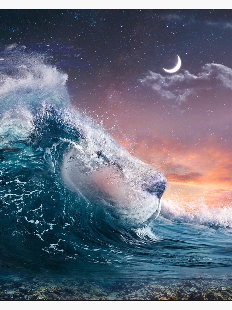 "wave lion" Sticker by ibrahimGhd | Redbubble