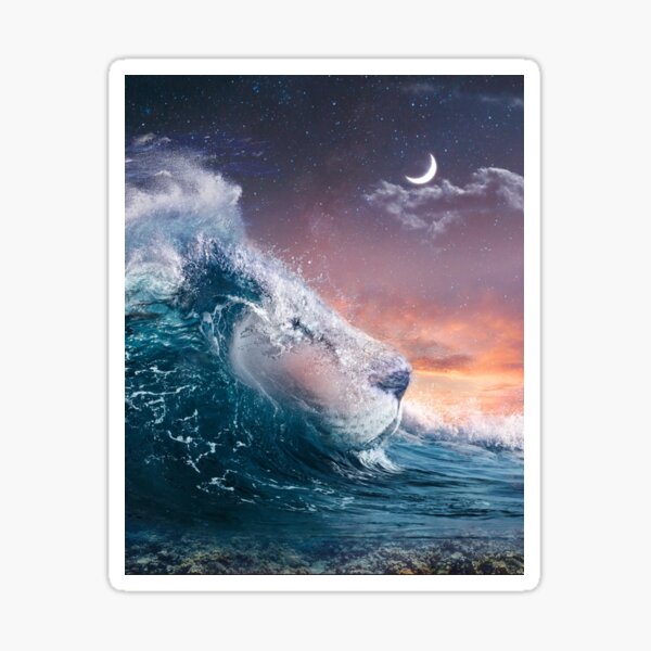 "wave lion" Sticker by ibrahimGhd | Redbubble