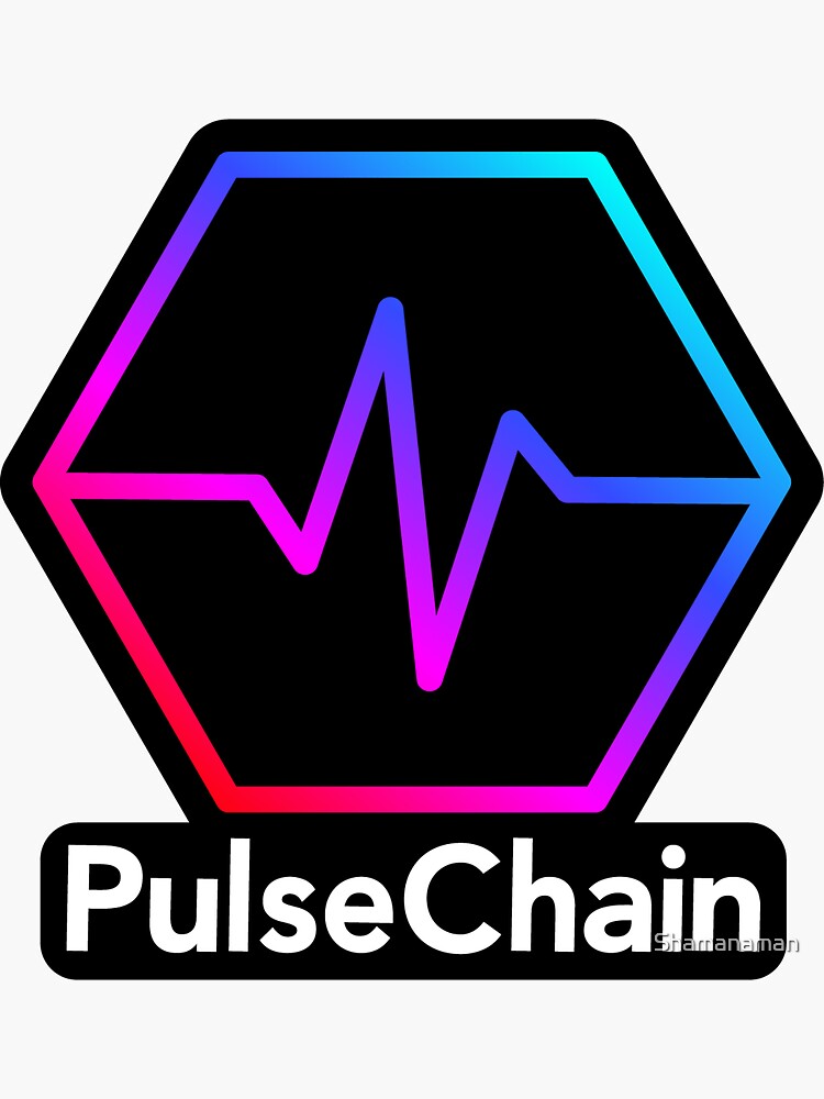 "Copy of Pulse Chain Crypto Currency Logo Black and White" Sticker for ...