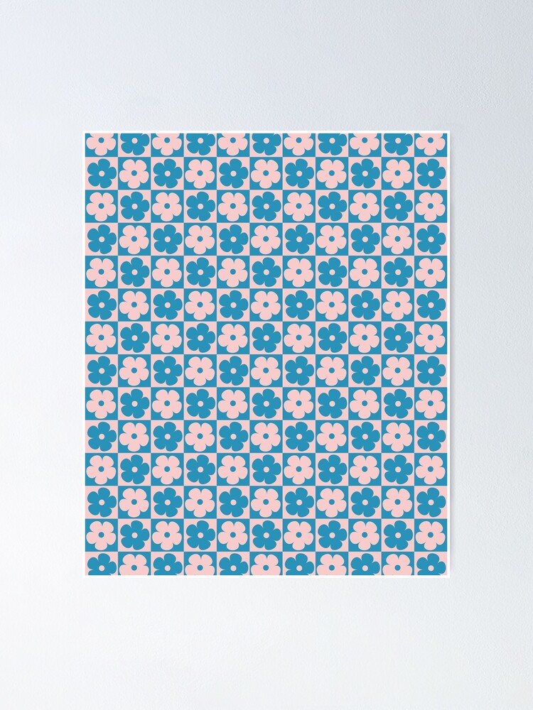 "90s Flower Checker" Poster for Sale by ind3finite | Redbubble