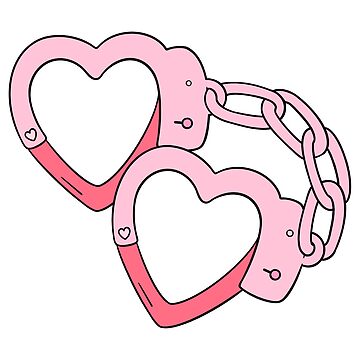 "Heart Handcuffs " Sticker for Sale by Eidalfina | Redbubble