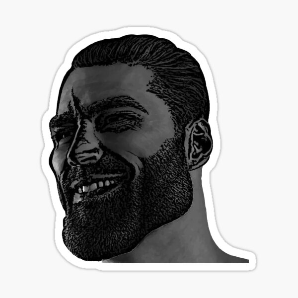 "Gigachad - Gigachad Meme - Giga Chad" Sticker for Sale by Prestiges ...