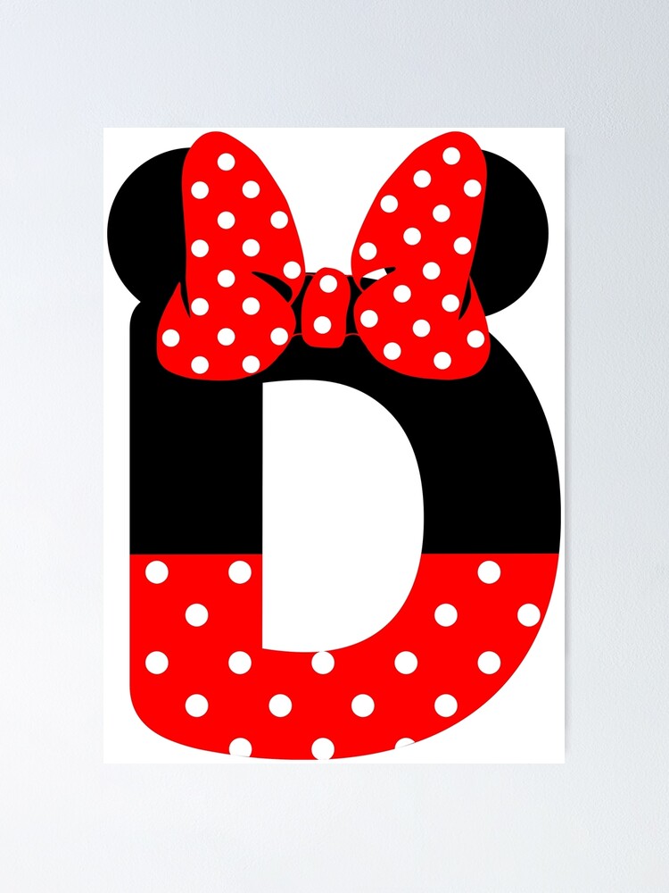 "Minnie Monogram - D" Poster for Sale by Owlies-Barn | Redbubble