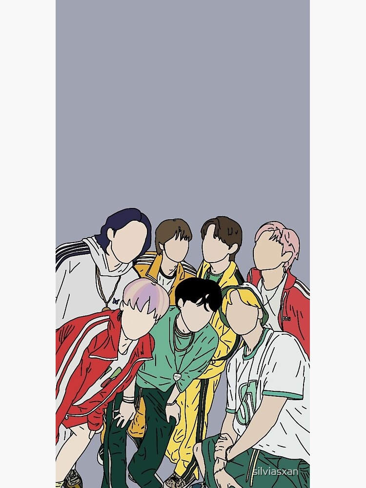 "bts outline" Poster for Sale by silviasxan | Redbubble
