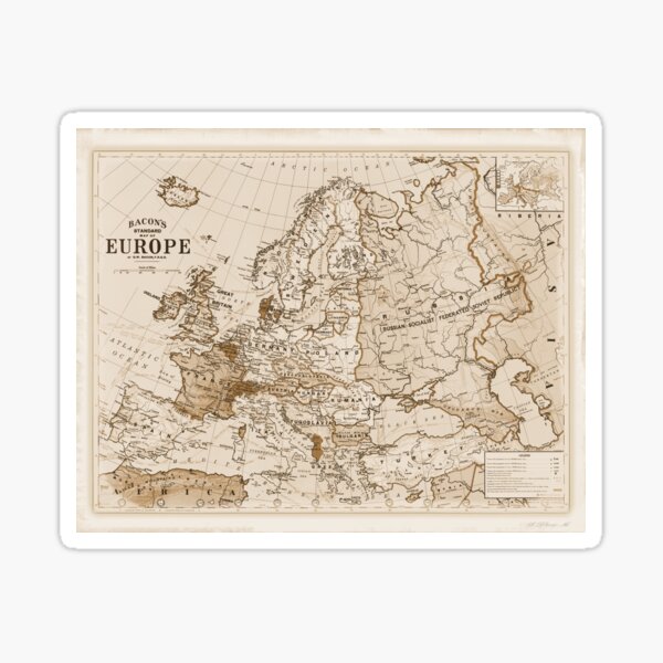 "Vintage Map of Europe" Sticker by harborhouse55 | Redbubble