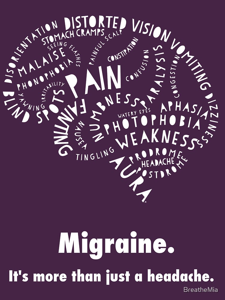 "Migraine Brain" T-shirt for Sale by BreatheMia | Redbubble | migraine ...