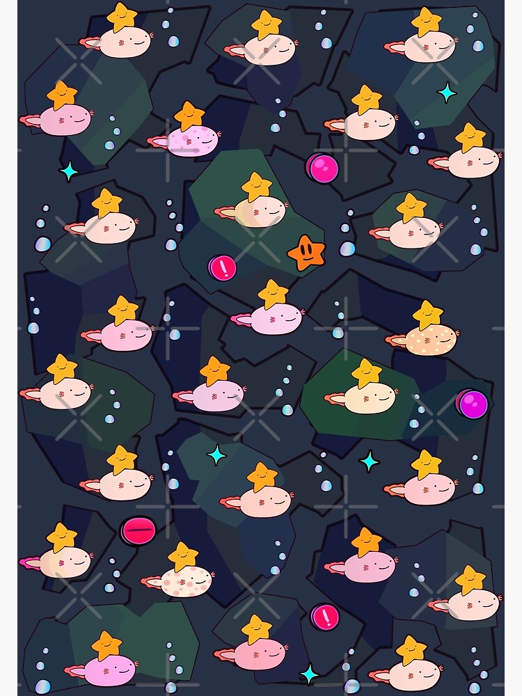 "Axolotl and star pattern " Poster for Sale by lazarosdesign | Redbubble