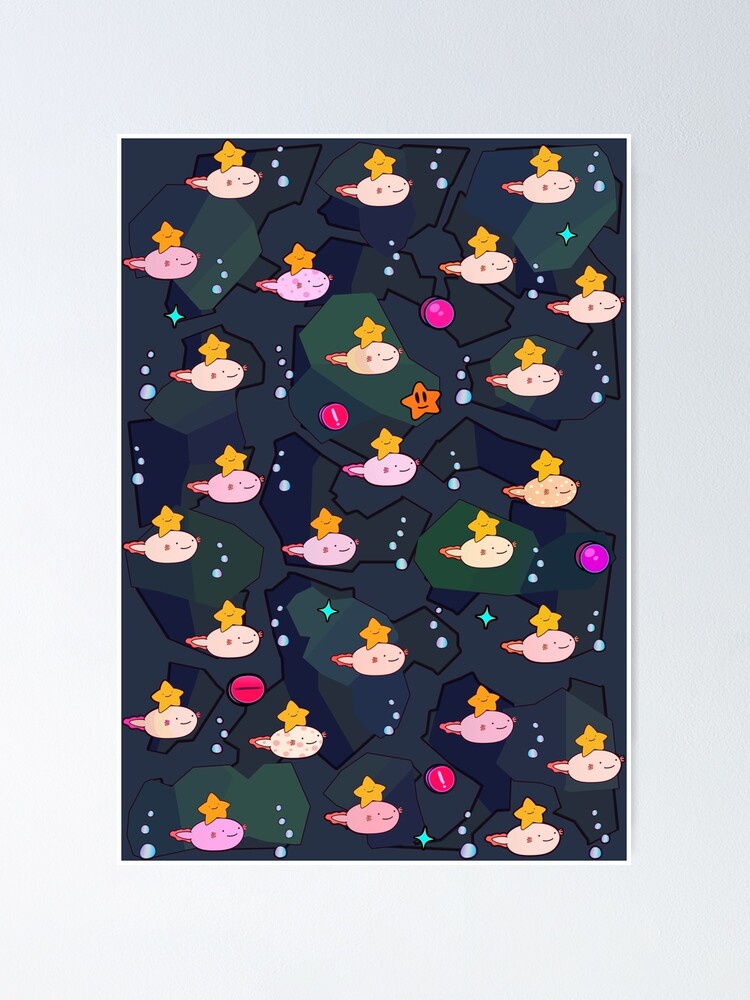 "Axolotl and star pattern " Poster for Sale by lazarosdesign | Redbubble