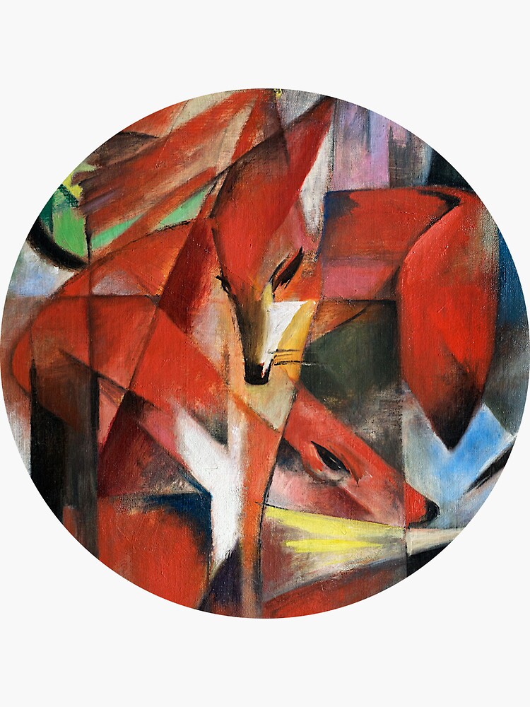 "Franz Marc's The Foxes (1913) famous painting" Sticker by ...