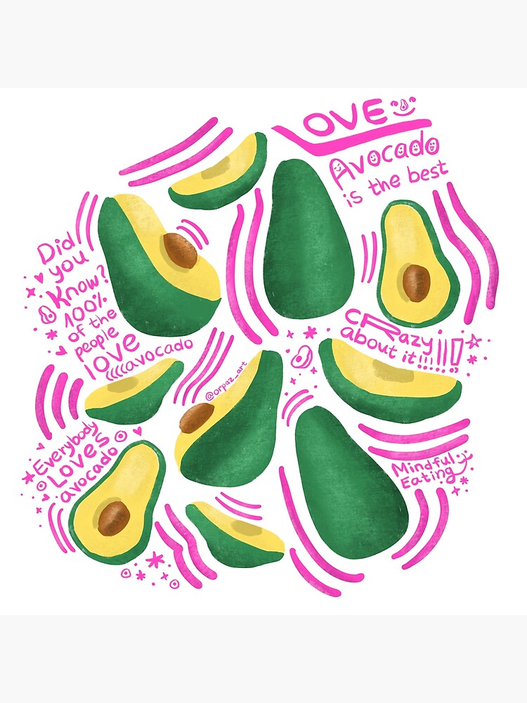 Póster «¡Arte de aguacate dibujado a mano para los amantes del aguacate ...
